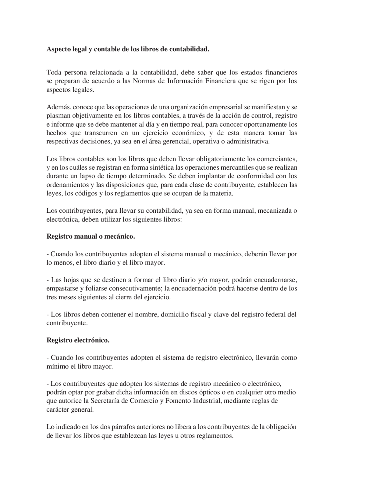 Aspecto legal y contable de los libros de contabilidad | Summaries of ...