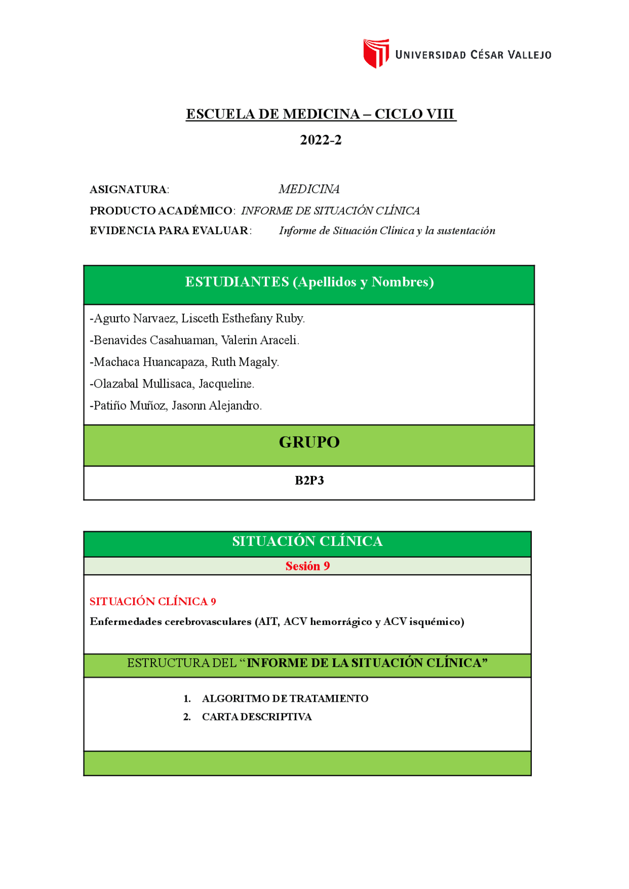 Algoritmo Diagnóstico De Ecv Apuntes De Medicina Interna Docsity