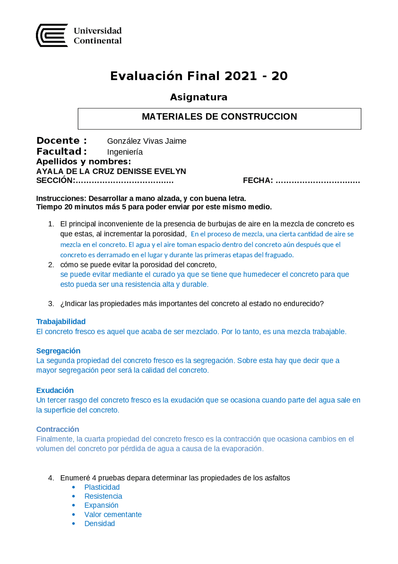 Examen Del Curso De Comunicacion Y Argumento Exámenes De Comunicación