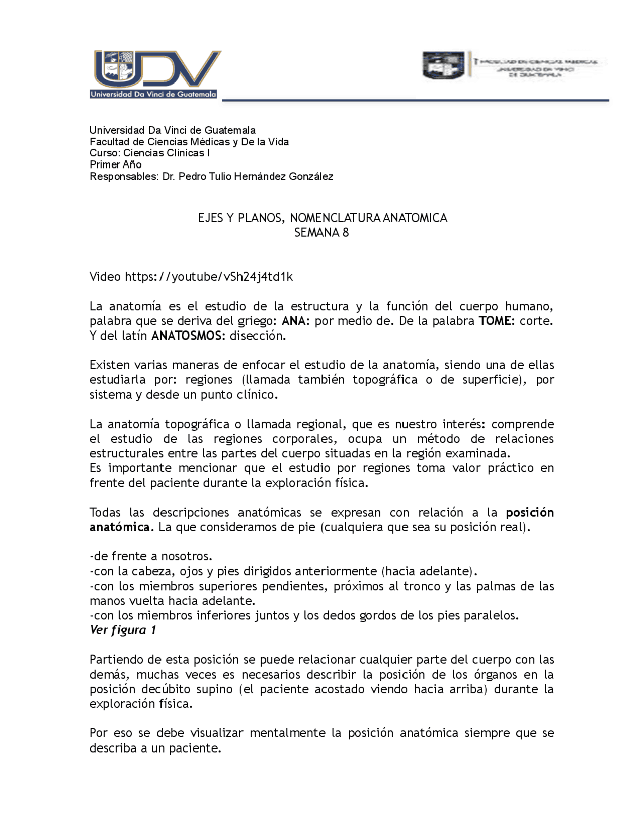 Ejes Y Planos Anatómicos Diapositivas De Ciencias Médicas Docsity