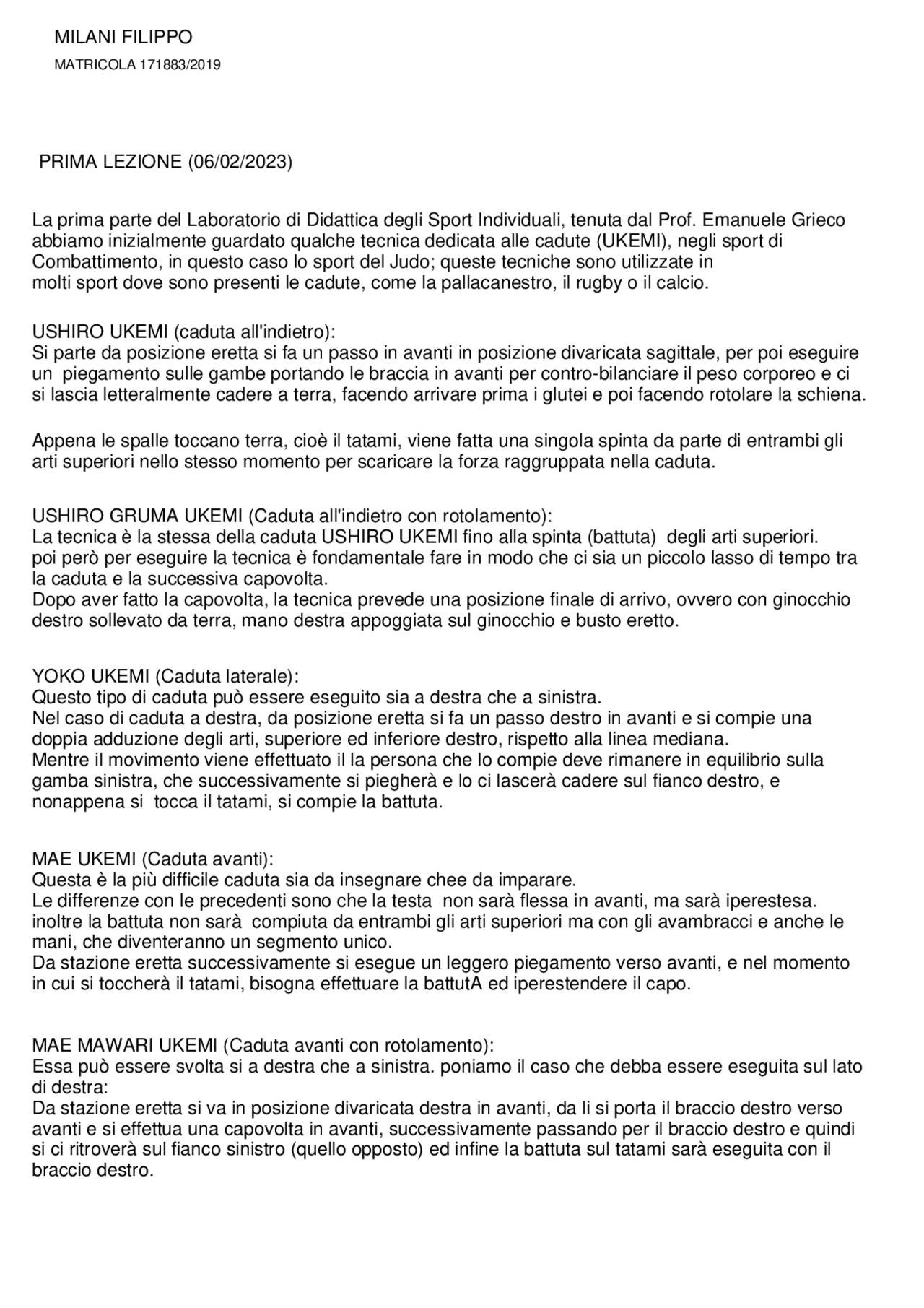 Relazione Didattica degli Sport Individuali Carlo Baldari Obbligatoria per Esame | Appunti di ...