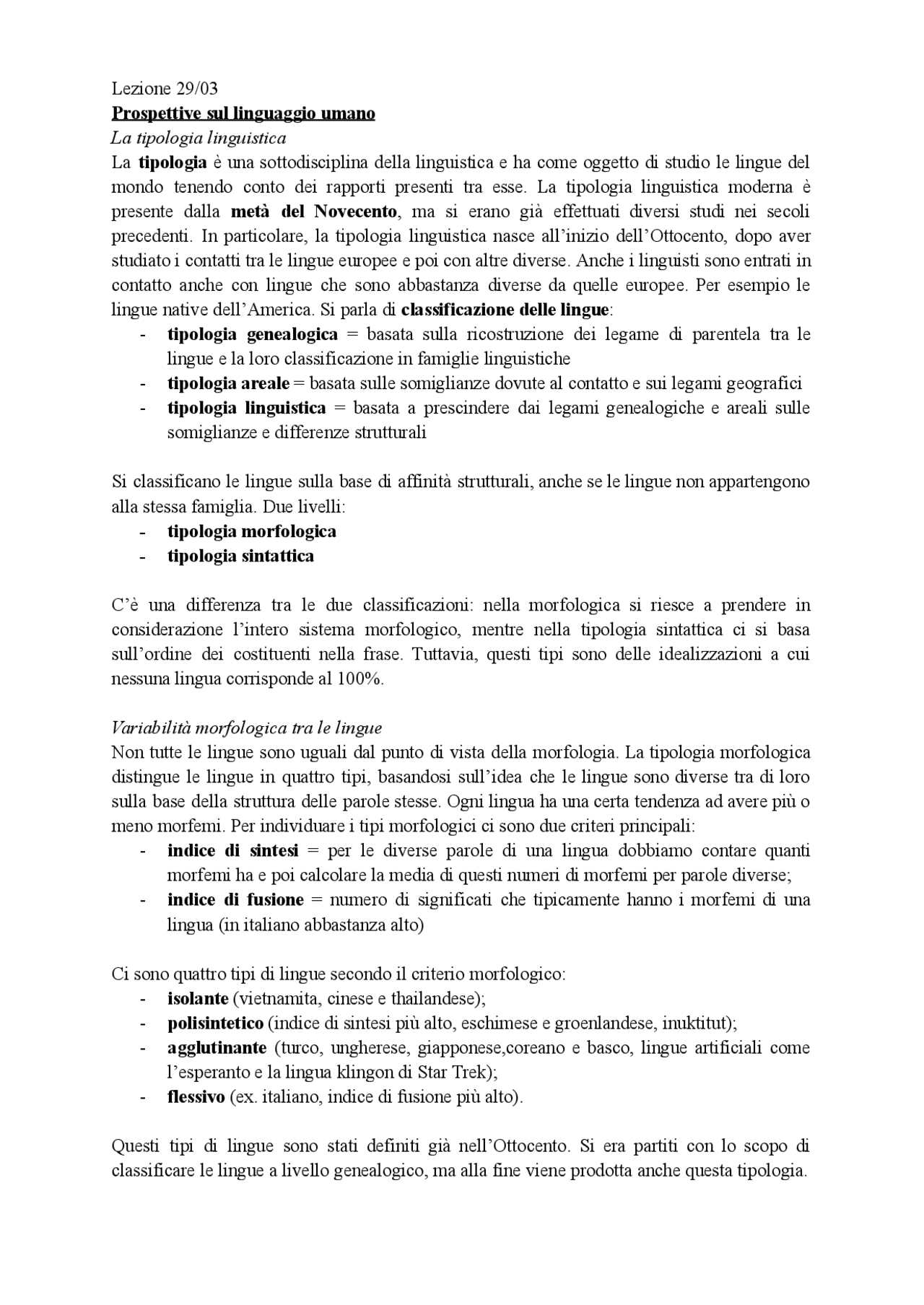 Programma linguistica generale primo anno del corso di laurea di Mediazione linguististica ...