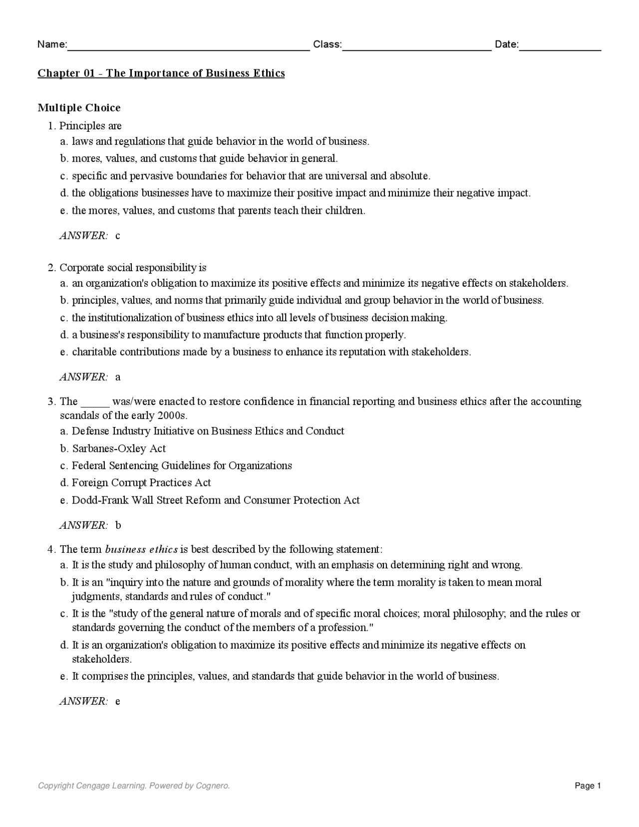 The Evolution of Business Ethics | Schemes and Mind Maps Law | Docsity
