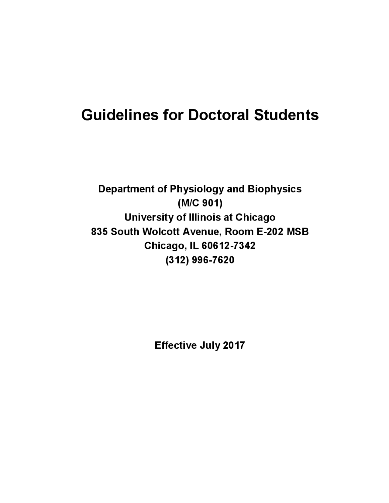 Guidelines for Doctoral Students | Lecture notes Immunology | Docsity