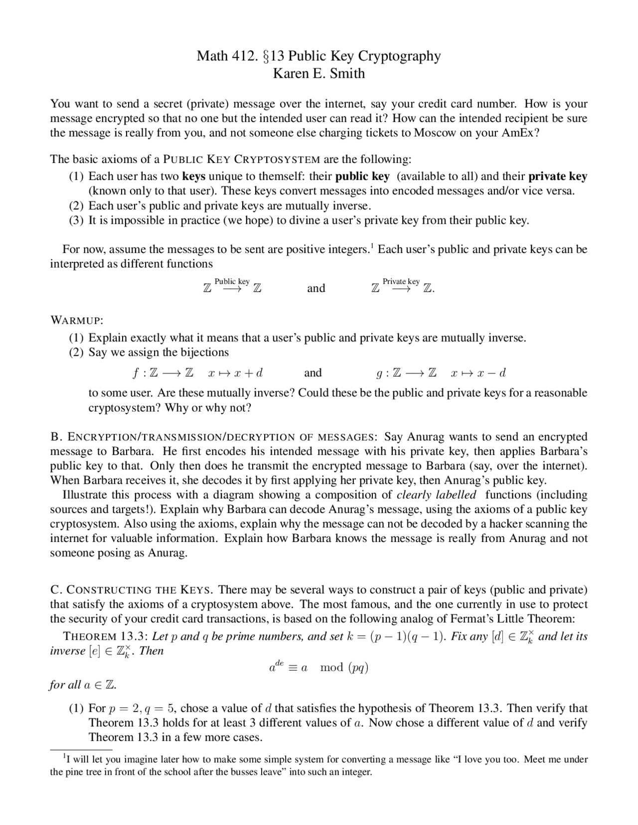Public Key Cryptography Lecture Notes Cryptography And System Security Docsity