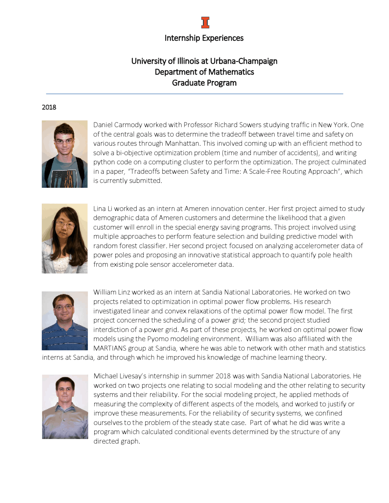 Internship Experiences | Study notes Computer Networks | Docsity