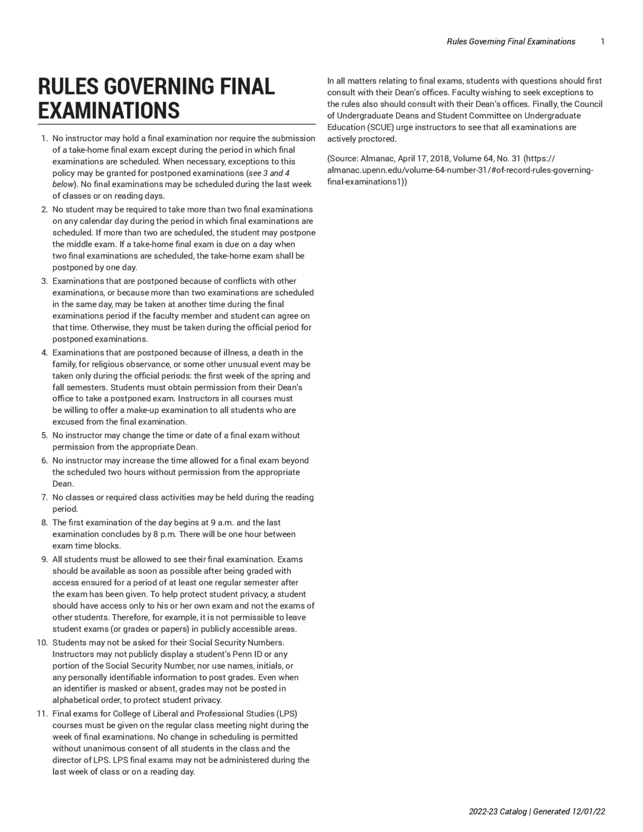 Rules Governing Final Examinations | Study notes Computer Networks ...