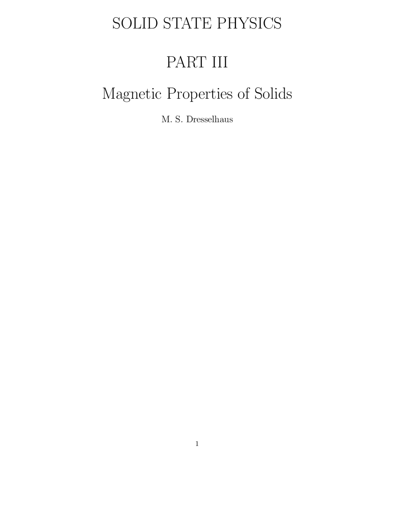 SOLID STATE PHYSICS PART III Magnetic Properties of Solids | Lecture ...