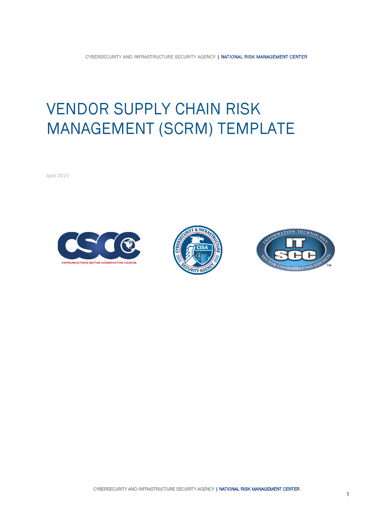 Vendor Supply Chain Risk Management (SCRM) Template | Study notes ...