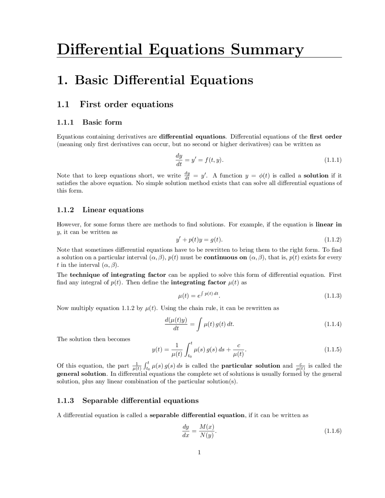 Differential Equations Summary Schemes And Mind Maps Differential