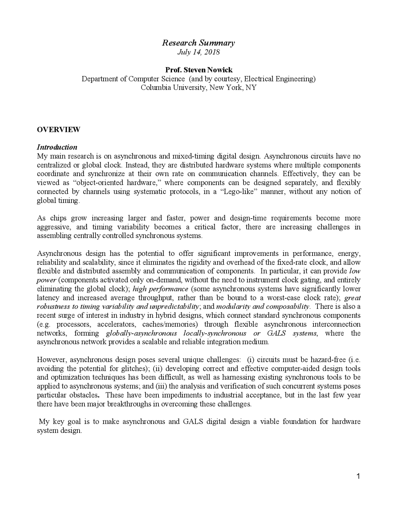 Asynchronous and Mixed-Timing Digital Design | Study notes Network ...