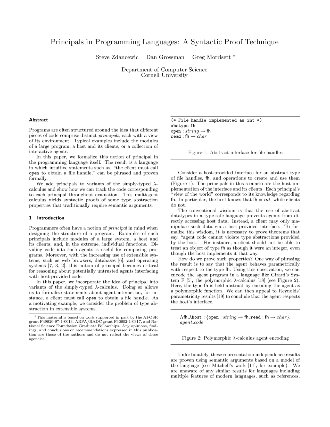 Principals in Programming Languages: A Syntactic Proof Technique ...