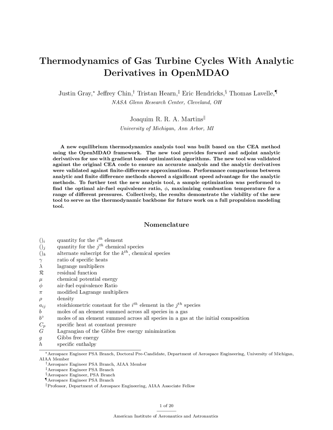 Thermodynamics Of Gas Turbine Cycles With Analytic Summaries