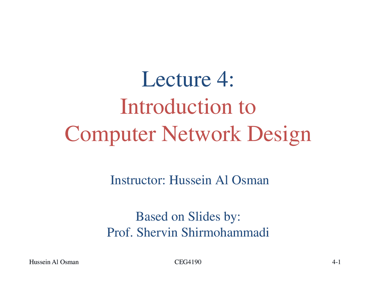 Introduction To Computer Network Design Exercises Computer Networks