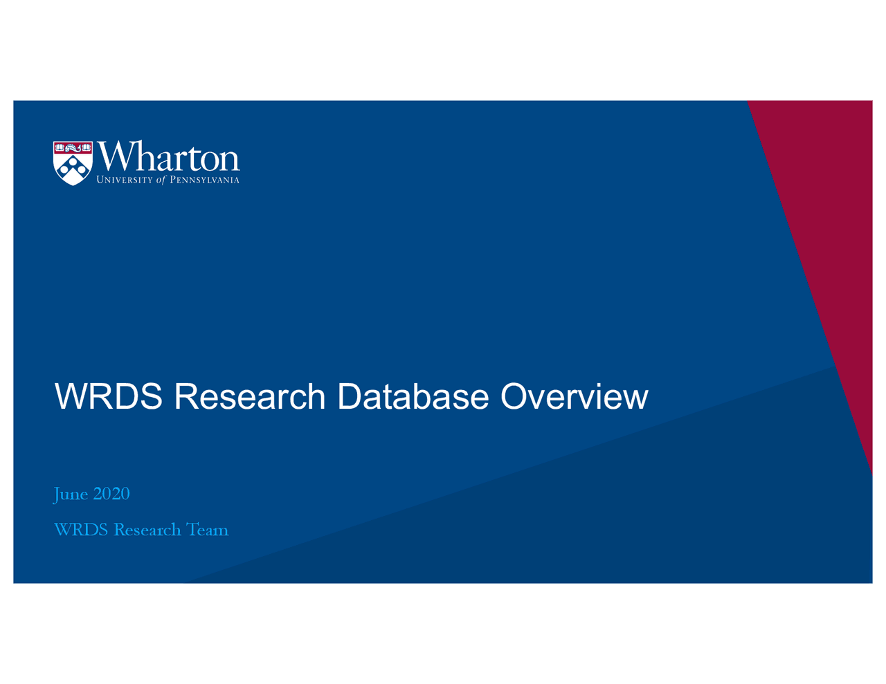 Overview of WRDS Research Database | Study notes Financial Management ...