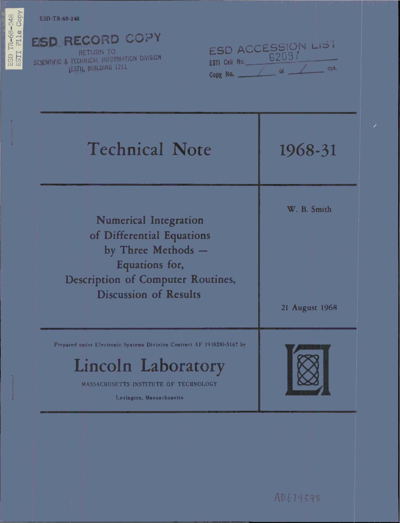 Numerical Integration of Differential Equations by Three Methods ...