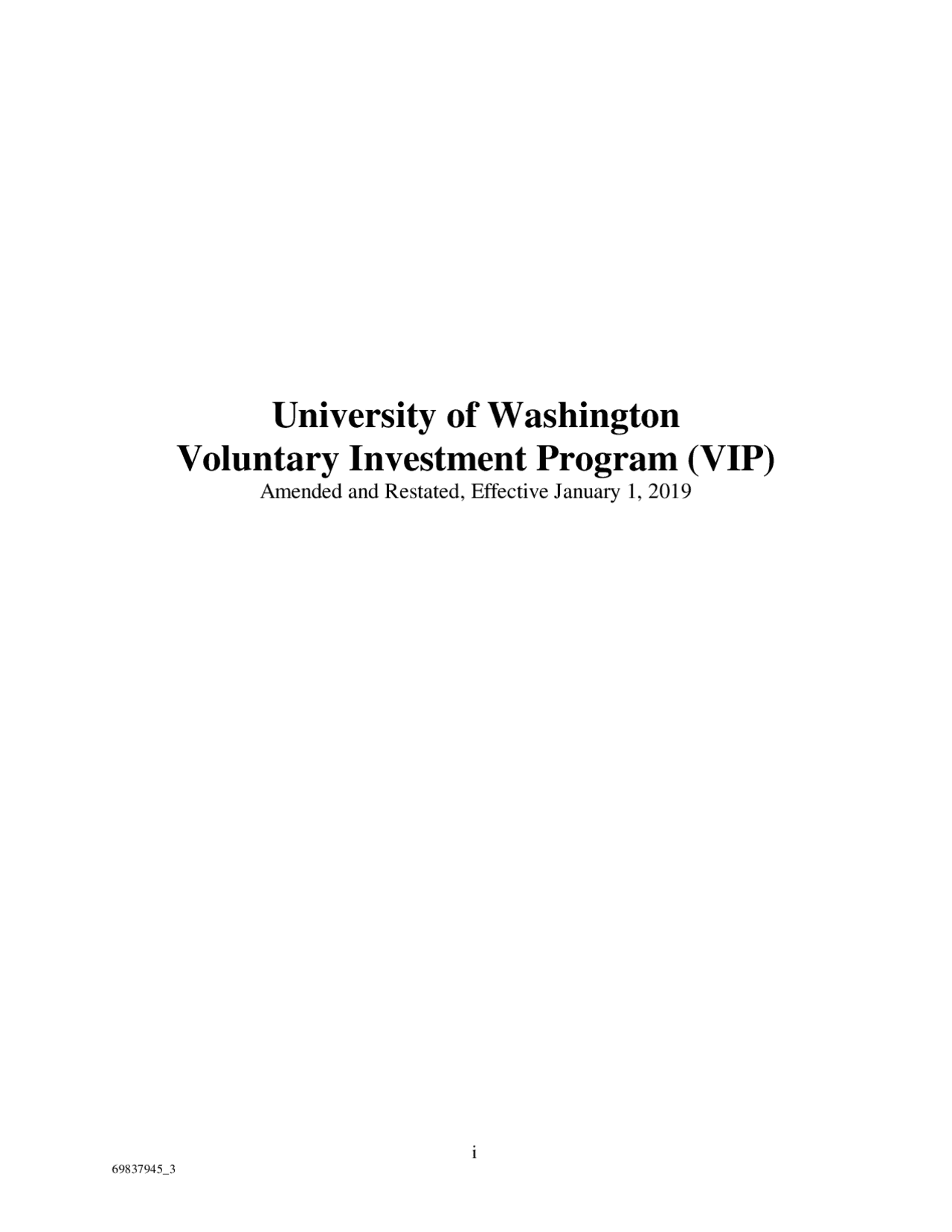 University of Washington Voluntary Investment Program (VIP) | Exercises ...