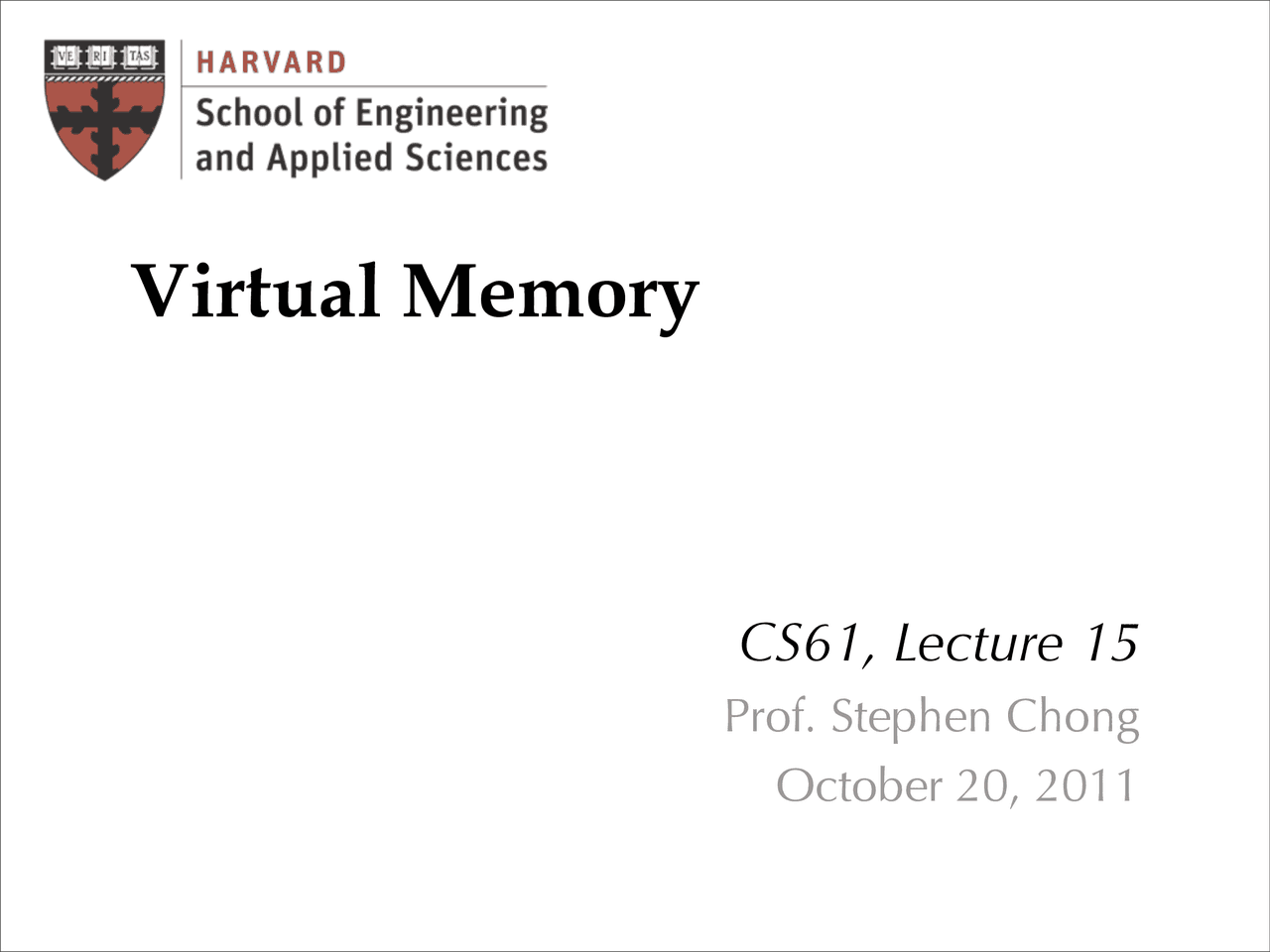 Virtual Memory - CS 61 | Exercises Operating Systems | Docsity