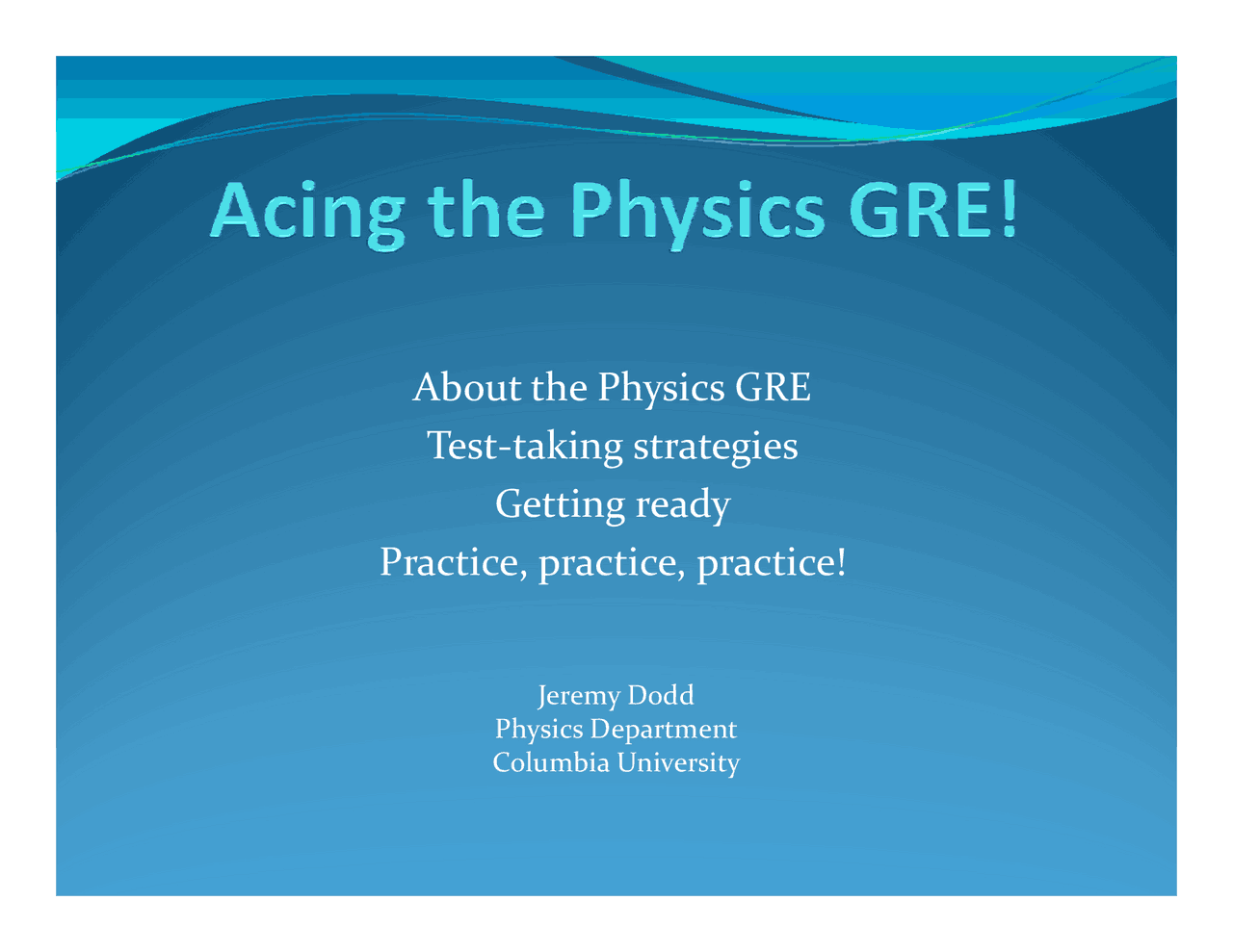 Preparing for the Physics GRE Exam | Study notes Optics | Docsity