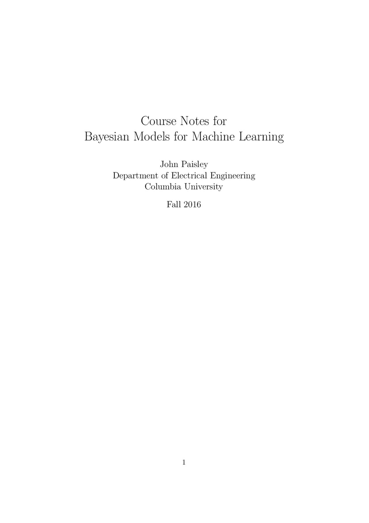Course Notes for Bayesian Models for Machine Learning | Study notes ...