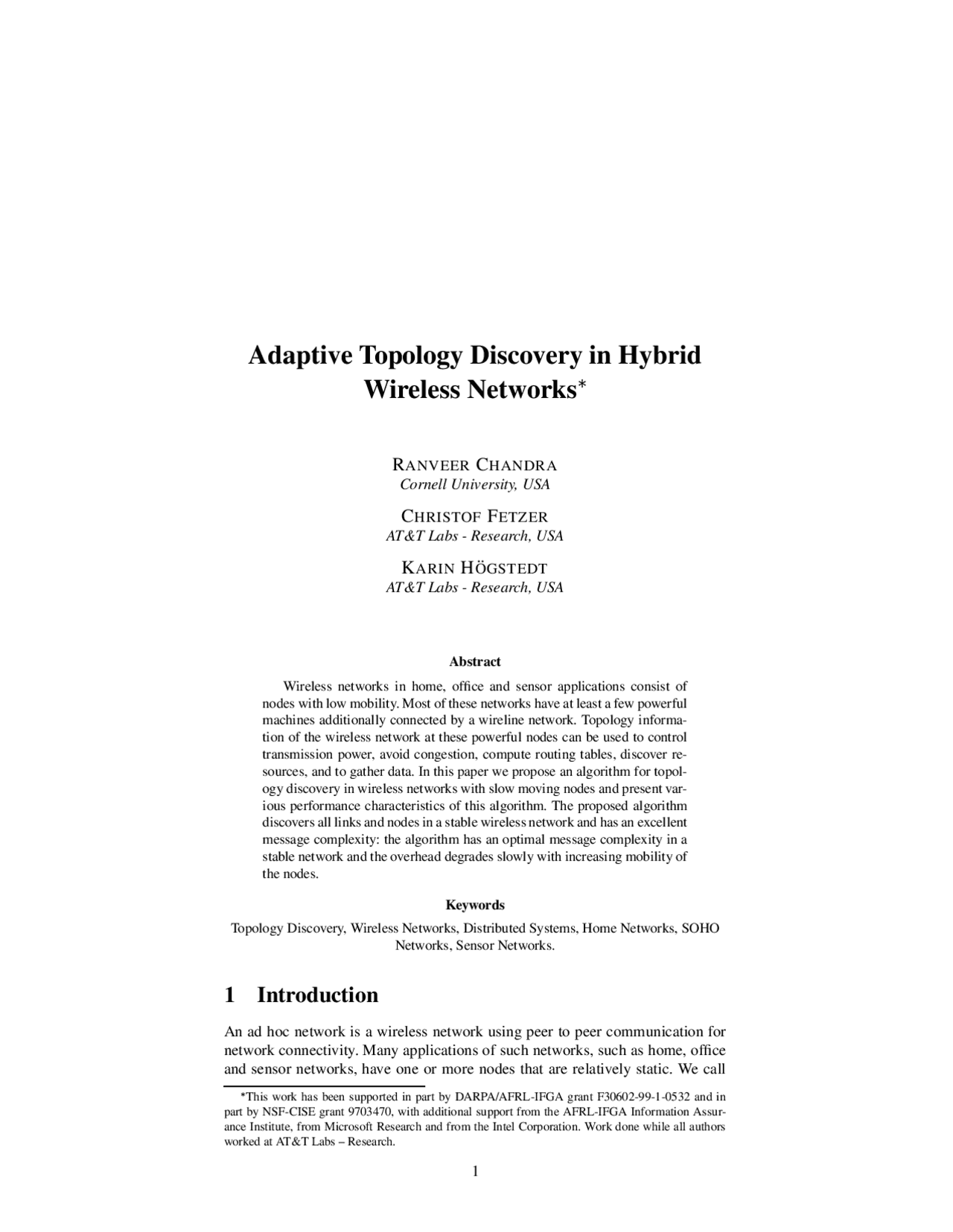 Adaptive Topology Discovery in Hybrid Wireless Networks | Study notes ...