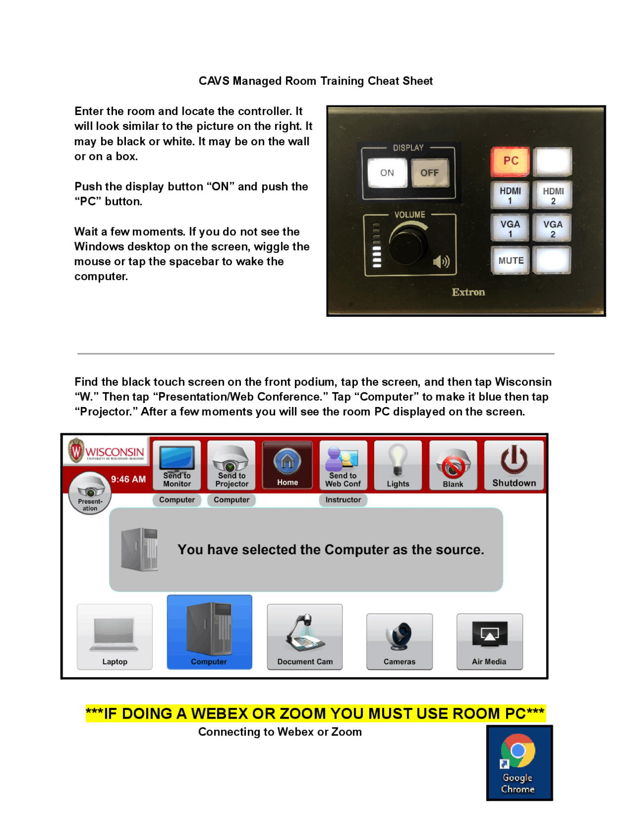 CAVS Managed Room Training Cheat Sheet | Schemes and Mind Maps Computer Networks | Docsity
