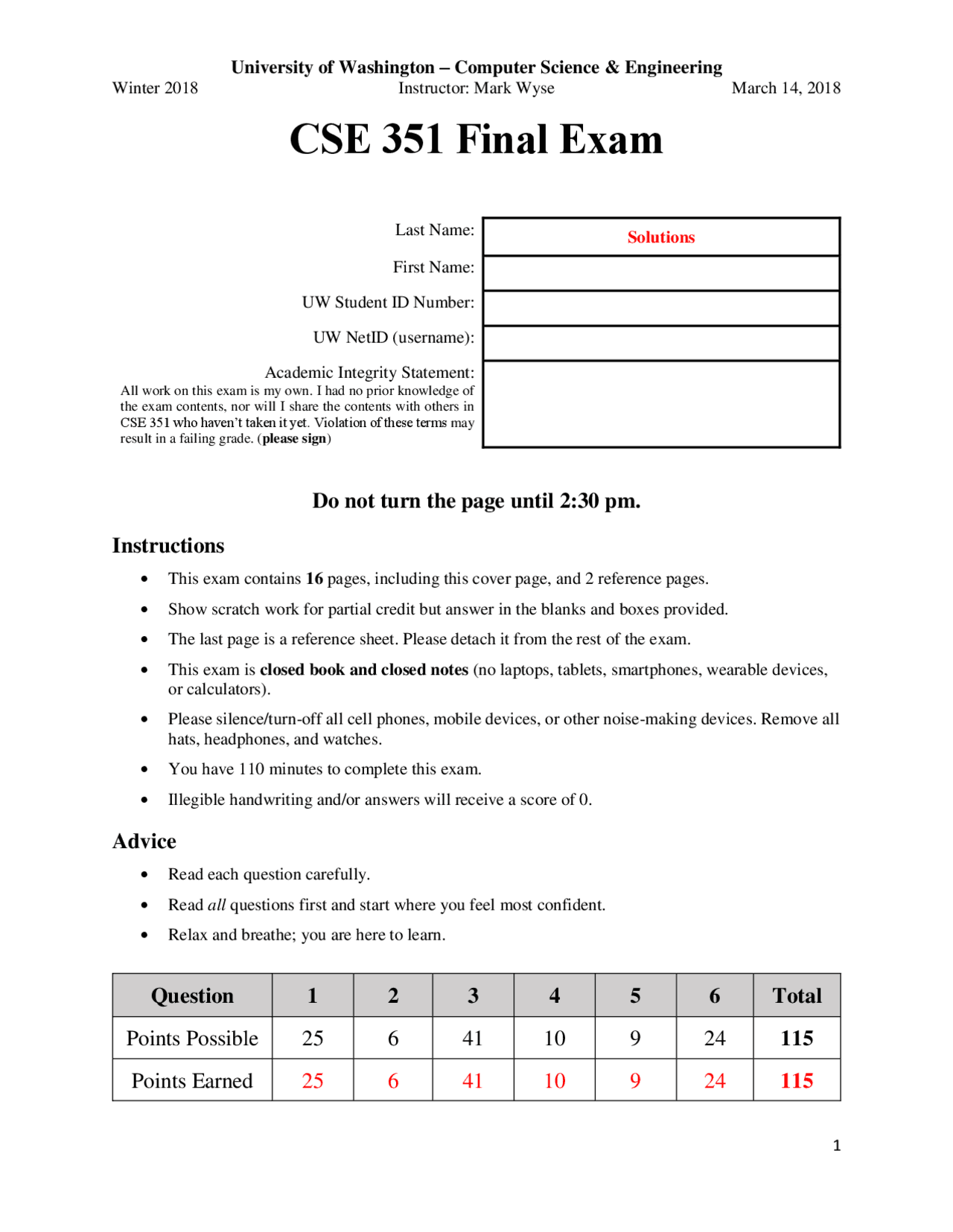 Cse 351 Final Exam Slides Operating Systems Docsity