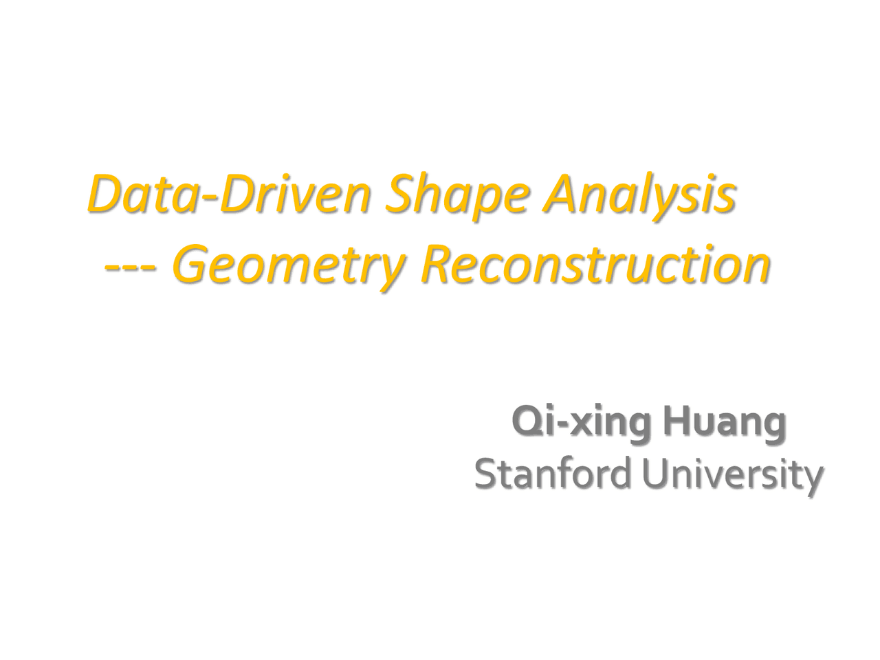 Data Driven Shape Analysis Lecture Notes Geometry Docsity