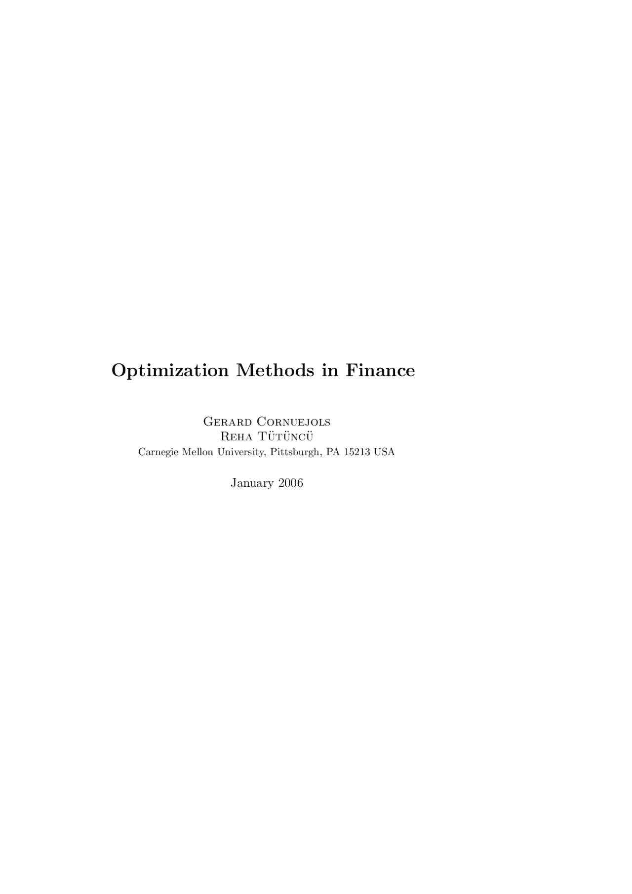 Optimization Methods in Finance | Exercises Financial Management | Docsity