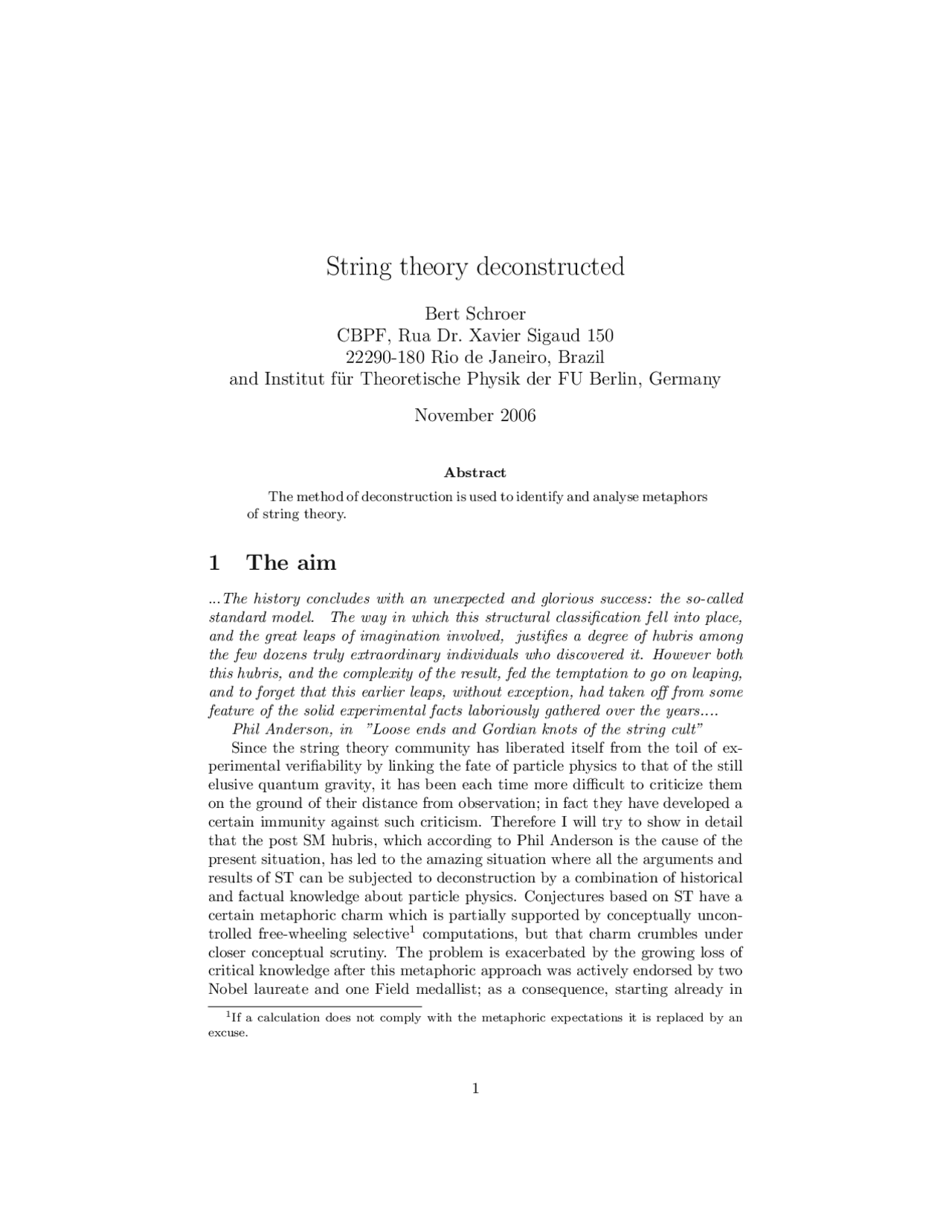 Deconstructing String Theory: A Critical Analysis | Lecture notes ...