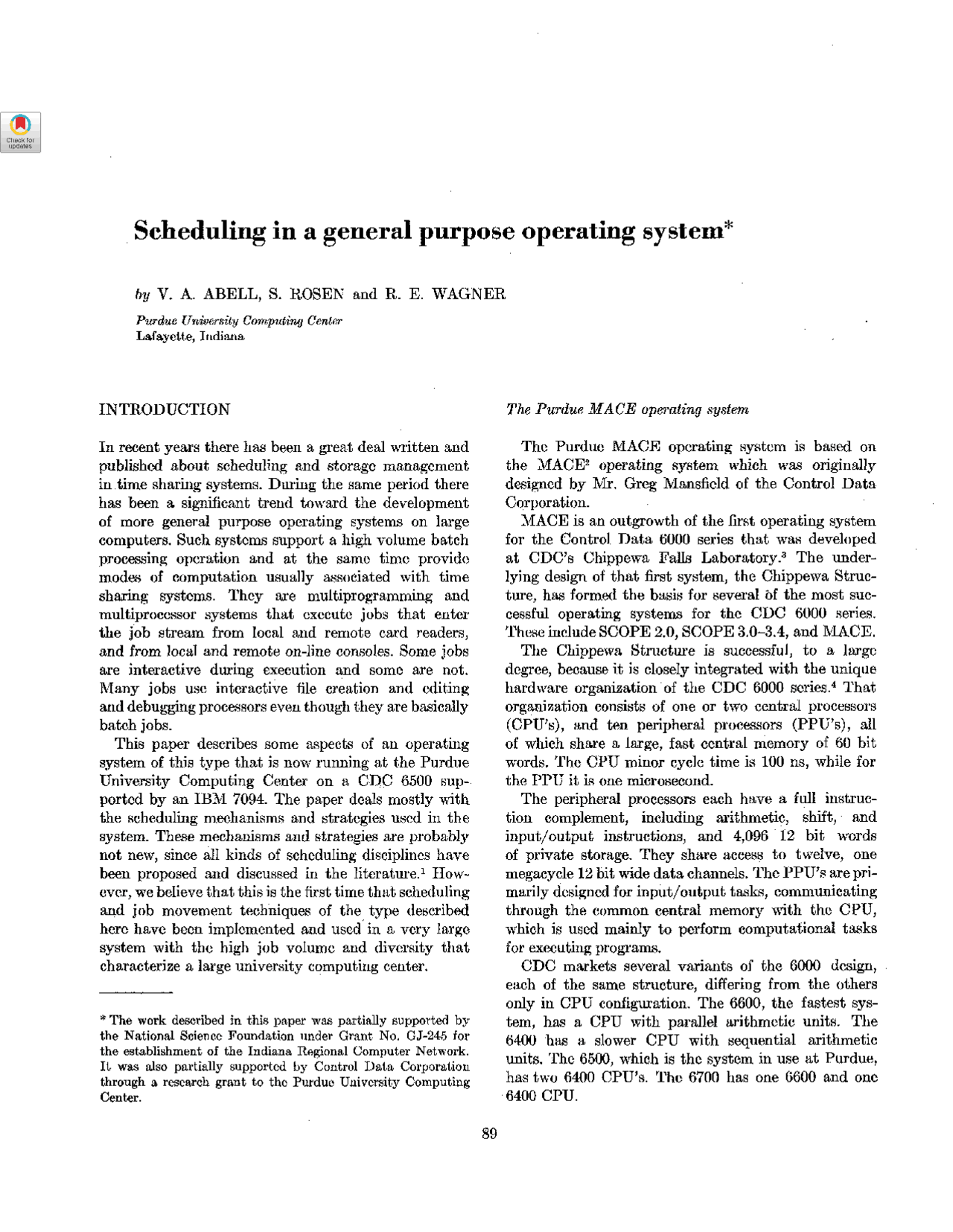 Scheduling In A General Purpose Operating System Lecture Notes Operating Systems Docsity