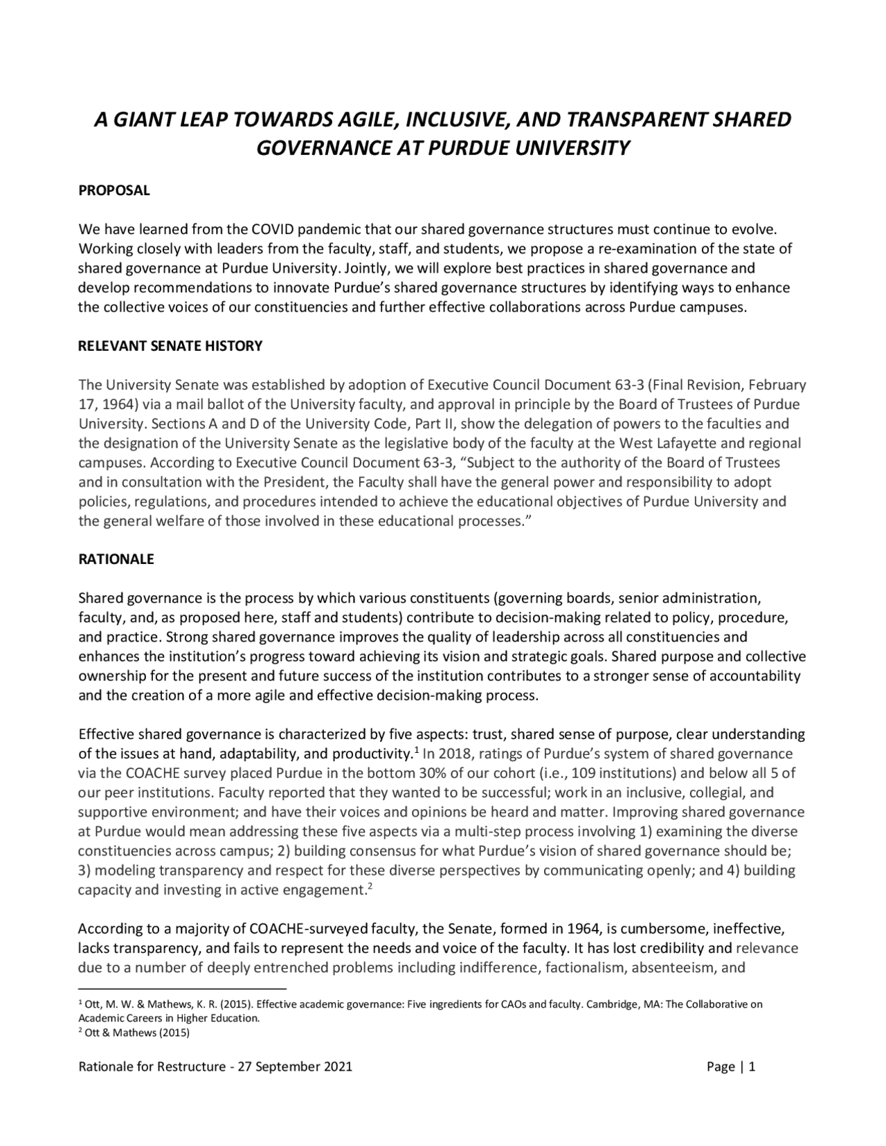 Rationale for Restructure | Summaries Corporate Finance | Docsity