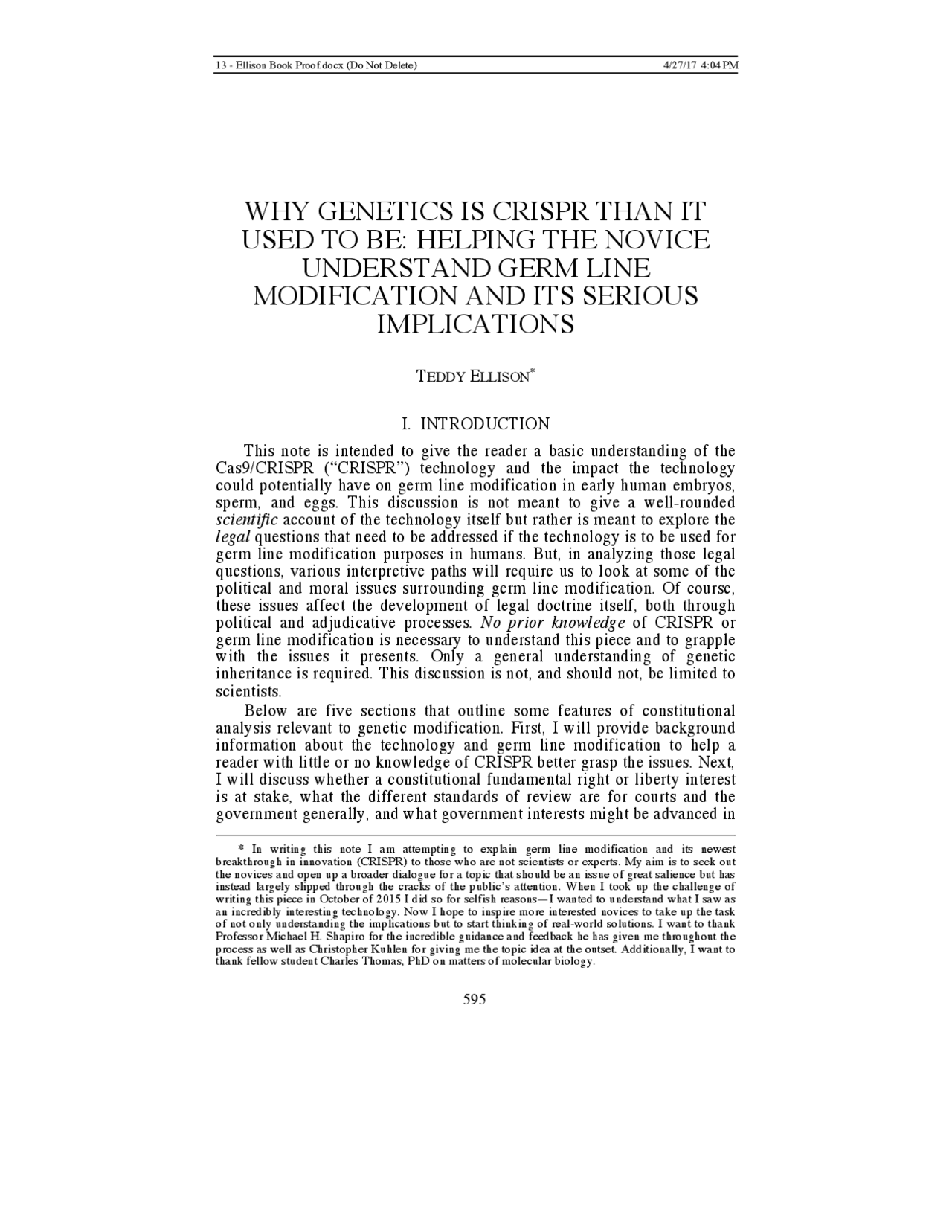 Understanding Germ Line Modification and CRISPR Technology | Study ...