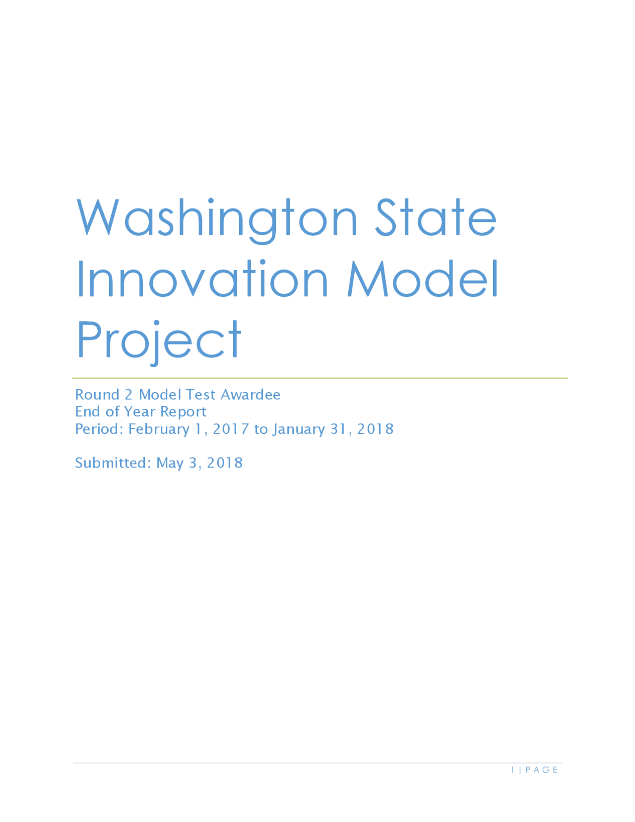 Washington State Innovation Model Project End of Year Report | Essays ...