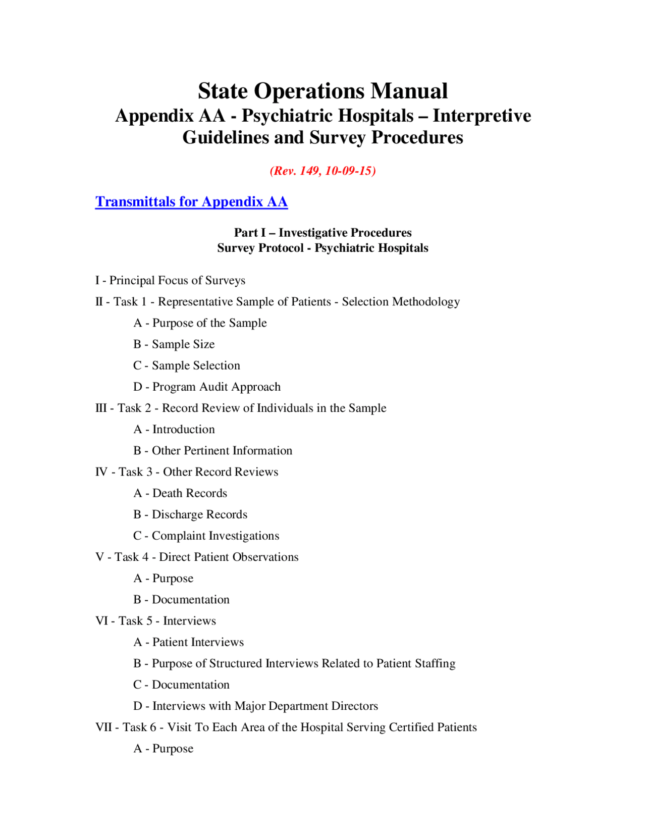 Investigative Procedures and Guidelines for Psychiatric Hospitals ...