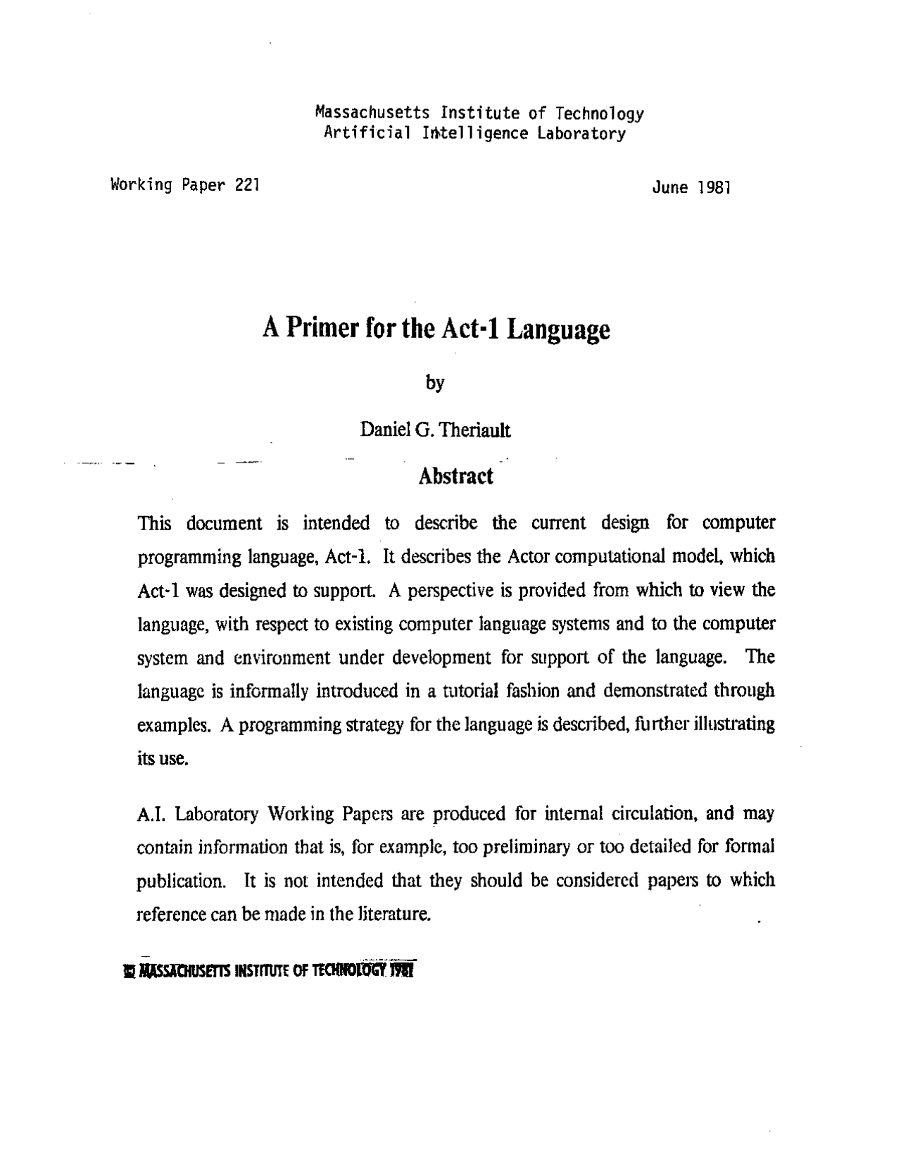 A Primer For The Act 1 Language Exercises Programming Languages Docsity