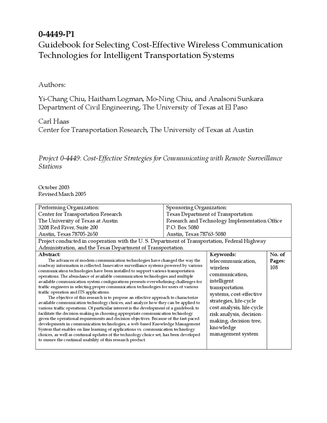 Guidebook for Cost-Effective Strategies for Communication ... | Exams Computer Networks | Docsity