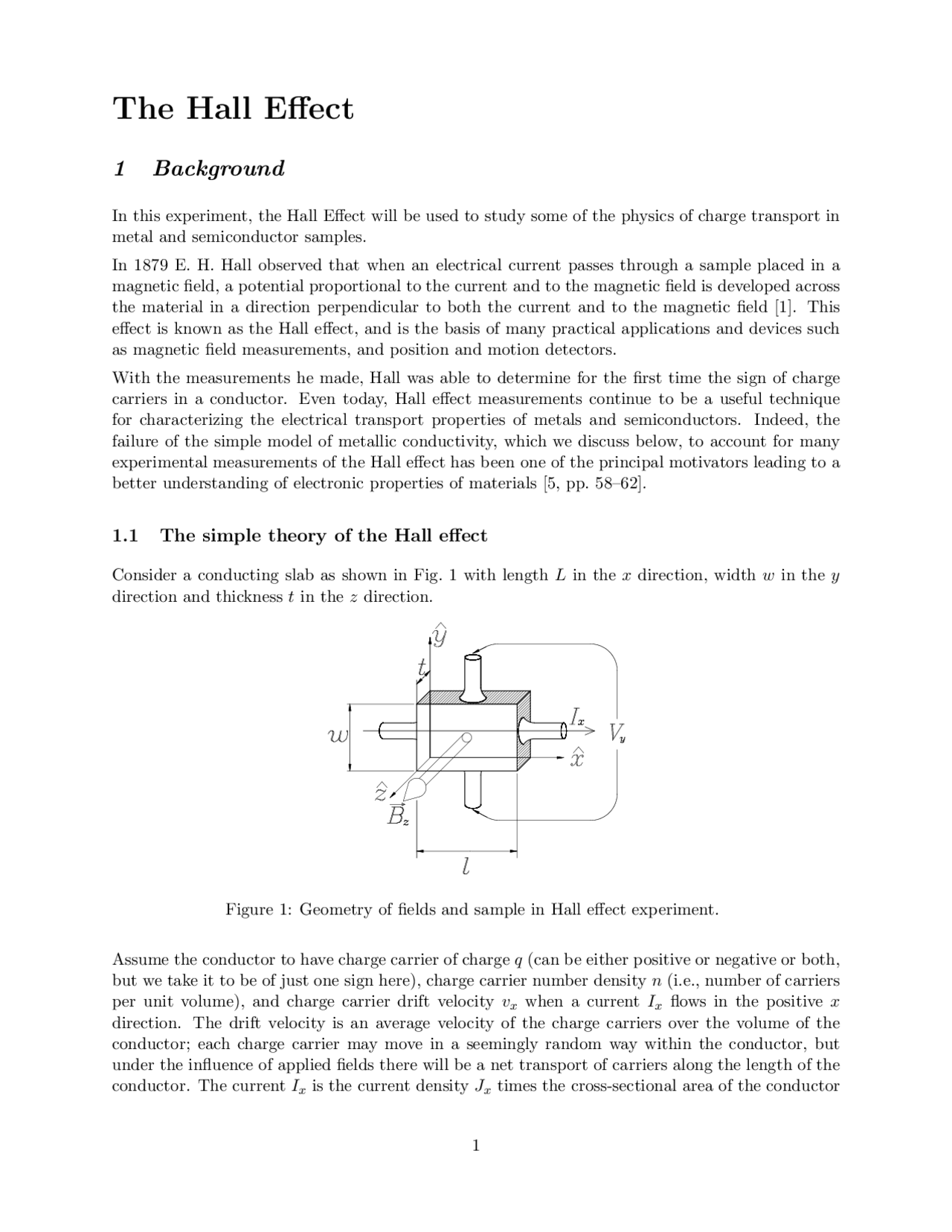 The Hall Effect | Lecture notes Solid State Physics | Docsity