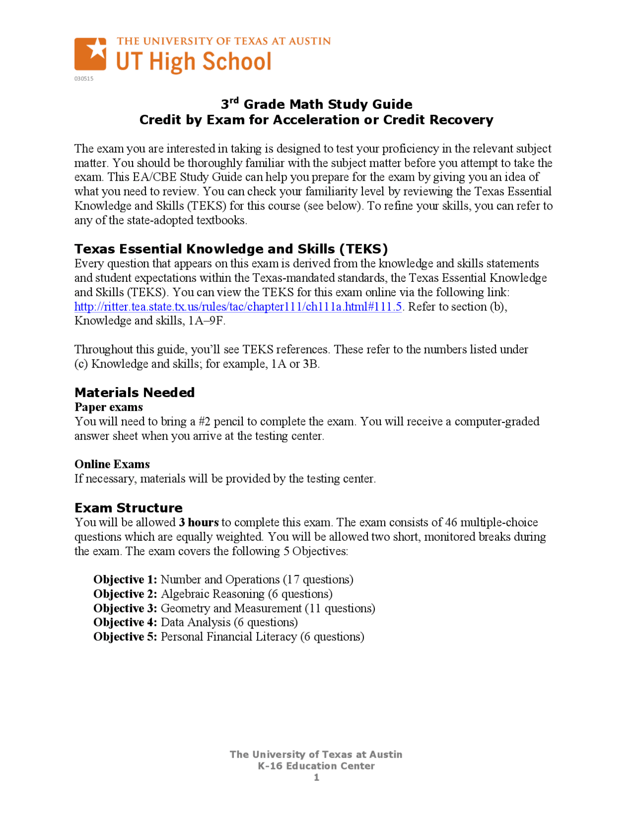 3rd Grade Math Study Guide Credit by Exam for Acceleration ... | Slides ...
