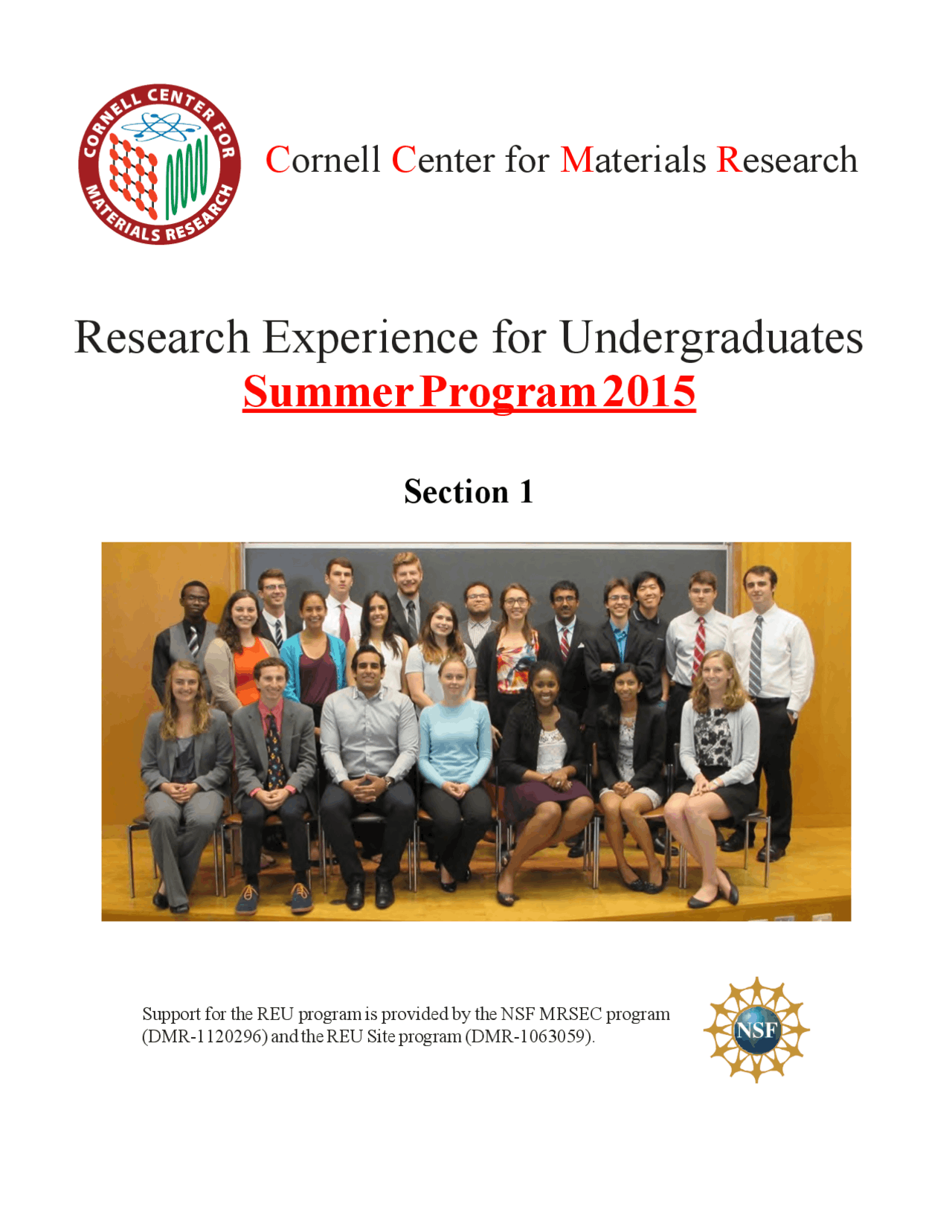 Cornell Center for Materials Research: Research Experience for ...