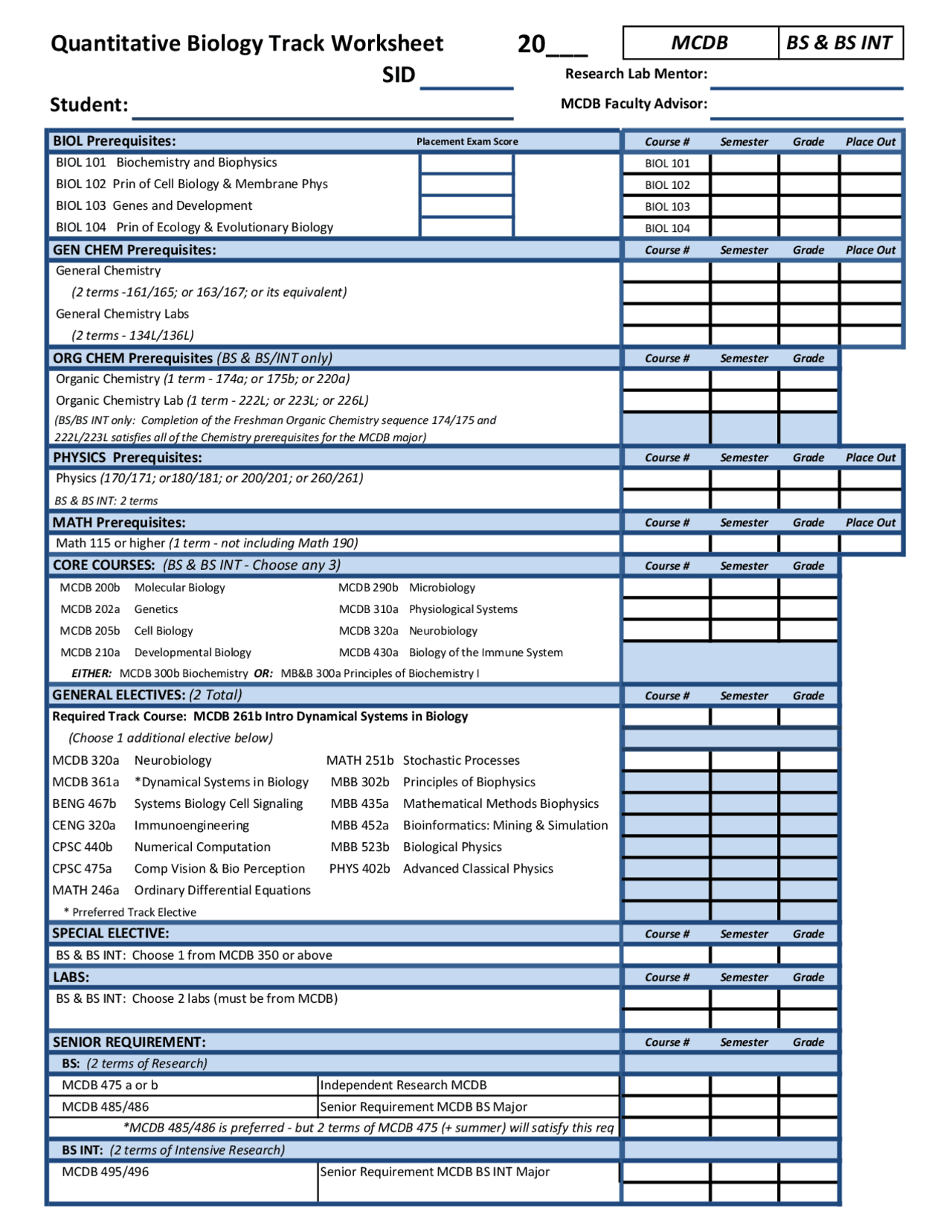 Quantitative Biology Track Worksheet | Study notes Evolutionary biology ...