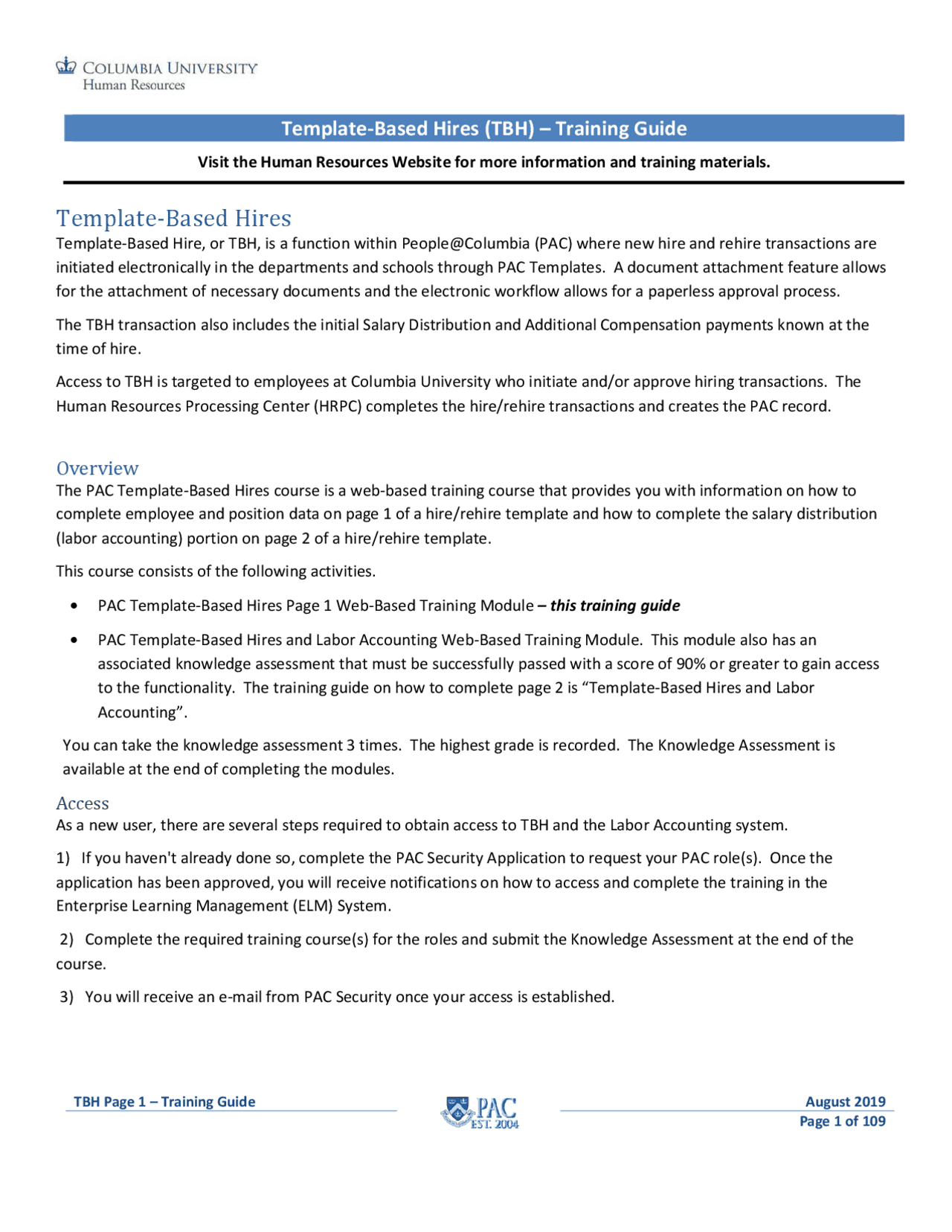 Template-Based Hires (TBH) – Training Guide | Study notes Database ...