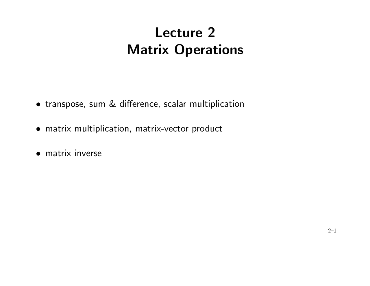 Lecture 2 Matrix Operations Schemes And Mind Maps Linear Algebra