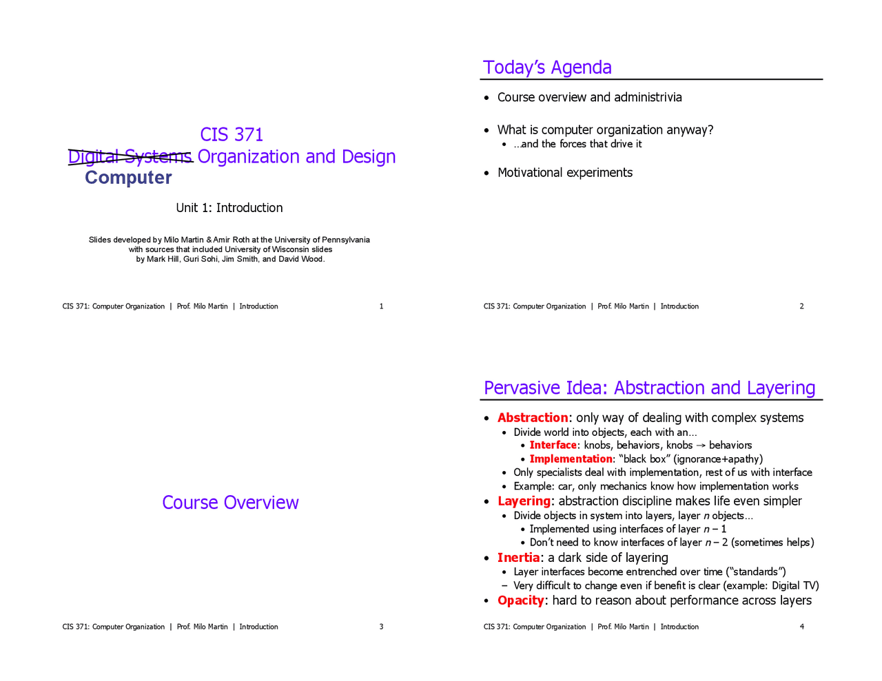 CIS 371 Digital Systems Organization and Design | Lecture notes ...