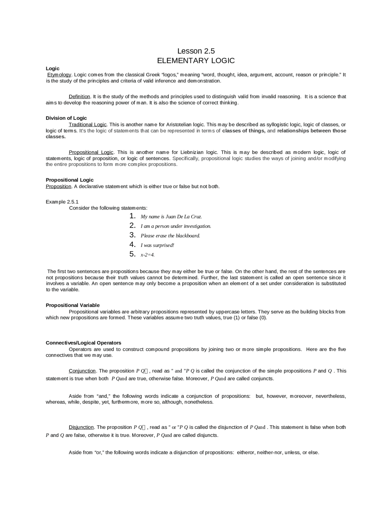 Elementary Logic: Principles and Criteria of Valid Reasoning | Lecture ...