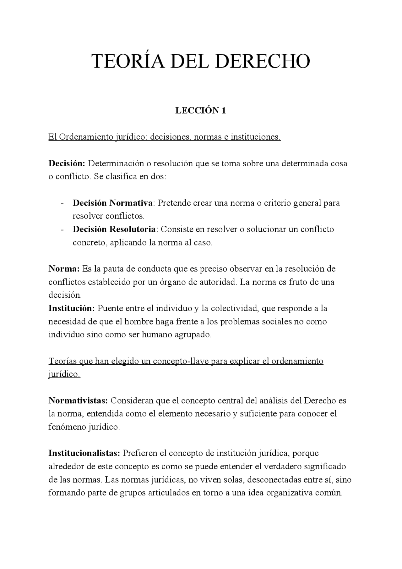 Teoría Del Derecho Resúmenes Resúmenes De Teoría Del Derecho Docsity