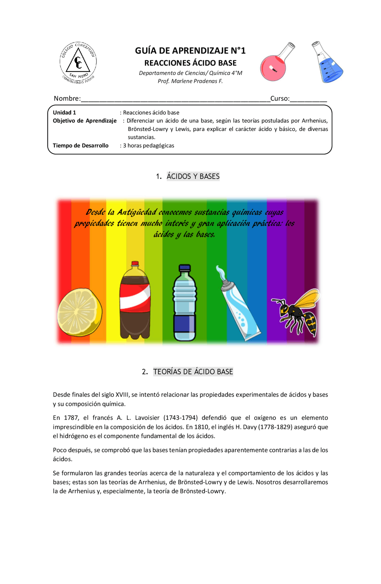 Reacciones ácido-base: Teorías y propiedades | Guías, Proyectos ...