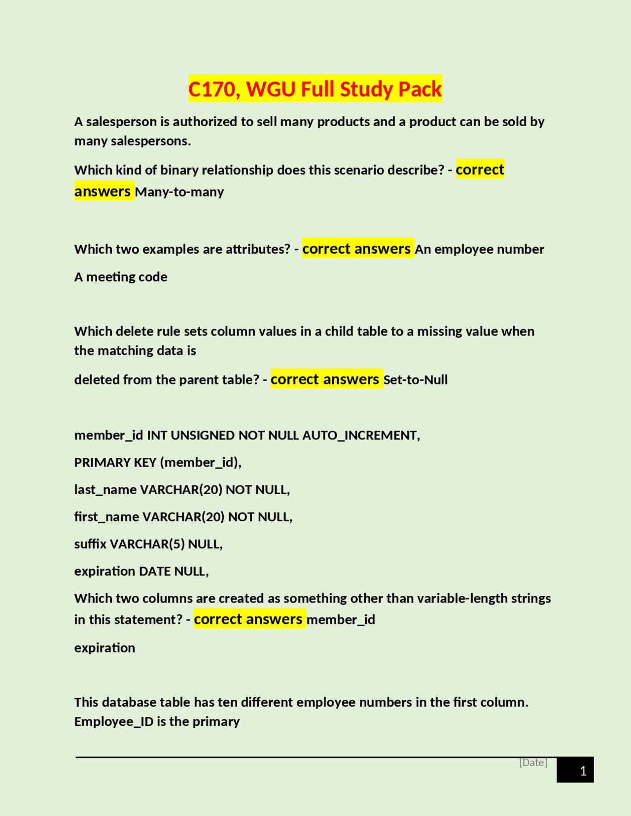 WGU C170, Full Study Pack Latest Update | Exams Compiler Construction ...