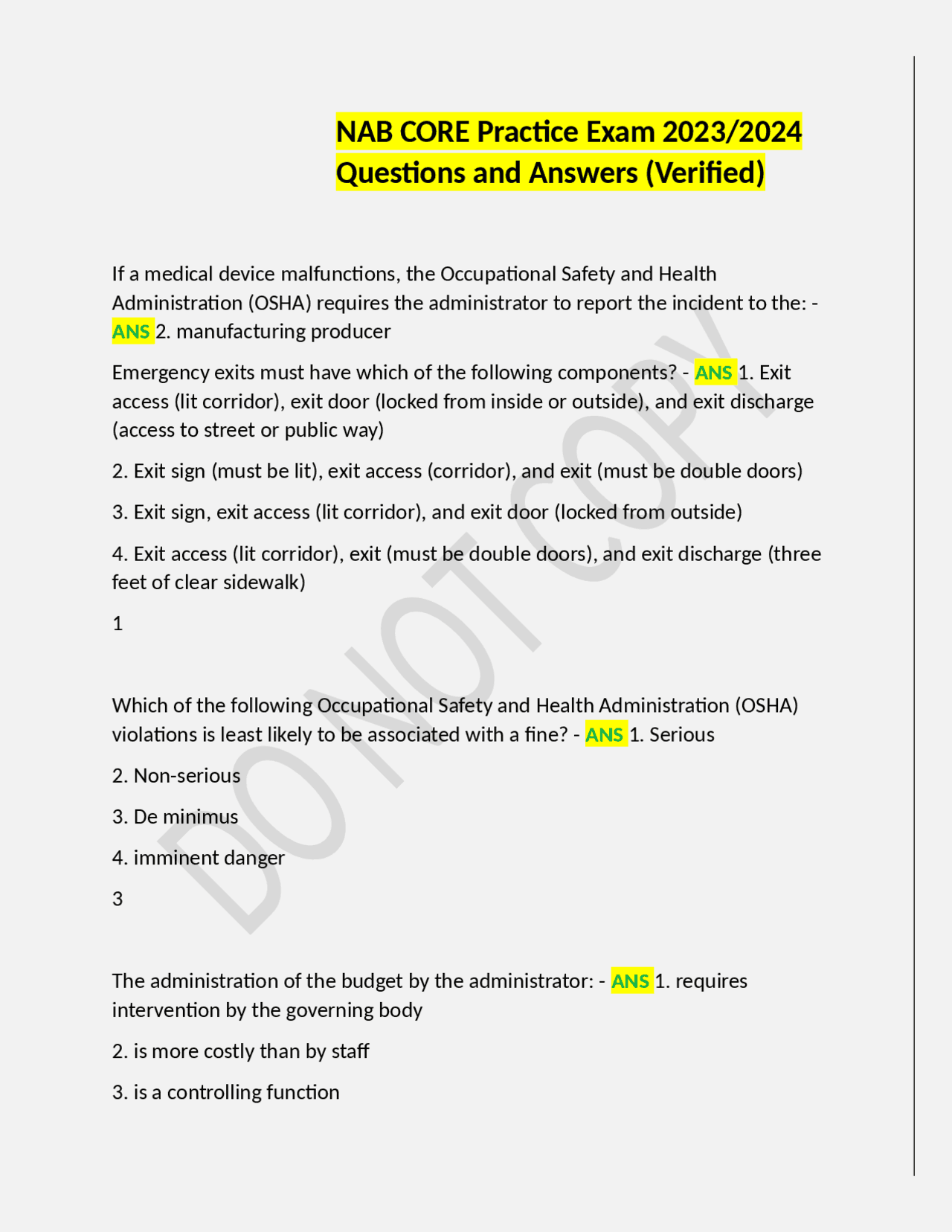 NAB CORE Practice Exam 2023/2024 Questions and Answers (Verified ...