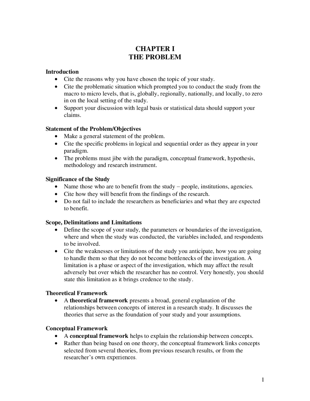 Thesis Chapter I: The Problem and Its Background | High school final ...